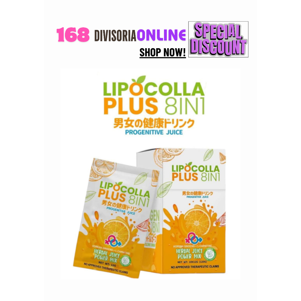 Lipo Colla Plus Slimming 8 in 1 Be Gorgeous Powdered Orange Drink 10 ...