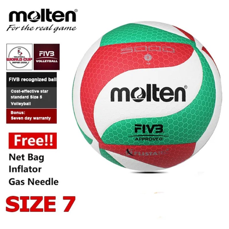 Moltens Volleyball V5M5000 Size 5 Volleyball Ball+pump Outdoor Tralning Ball Game | Shopee ...