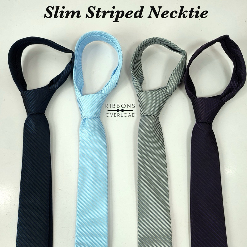 Slim Striped Necktie for Weddings (skinny neckties) | Shopee Philippines