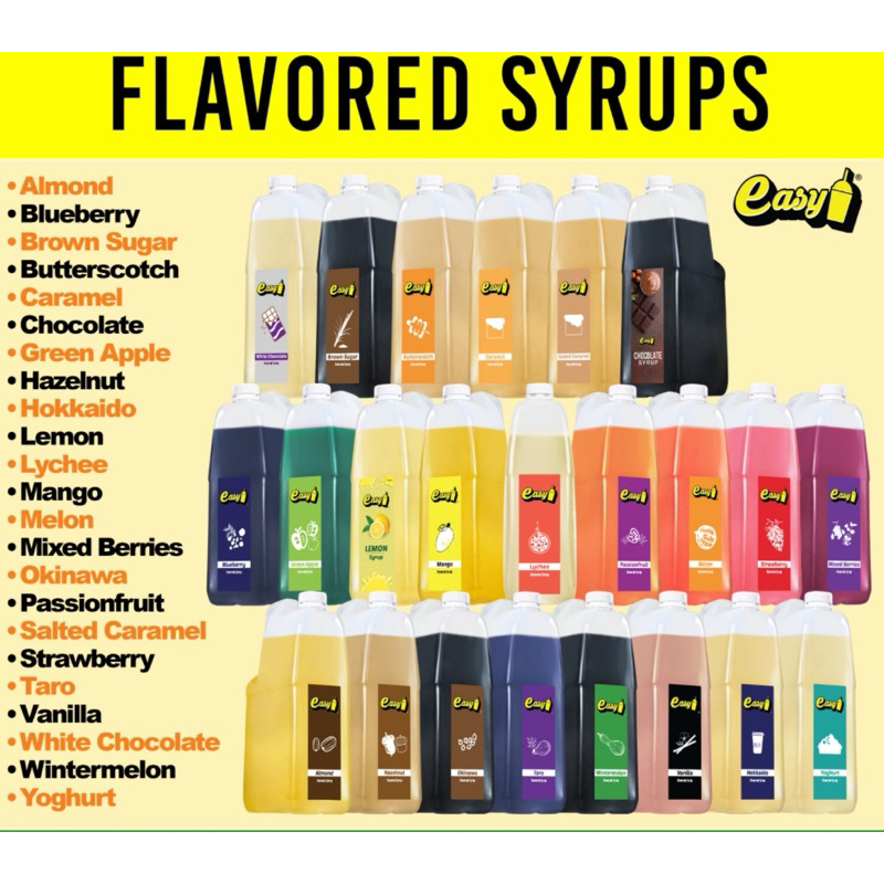 Easy brand Flavored Syrups 2.5kg | Shopee Philippines