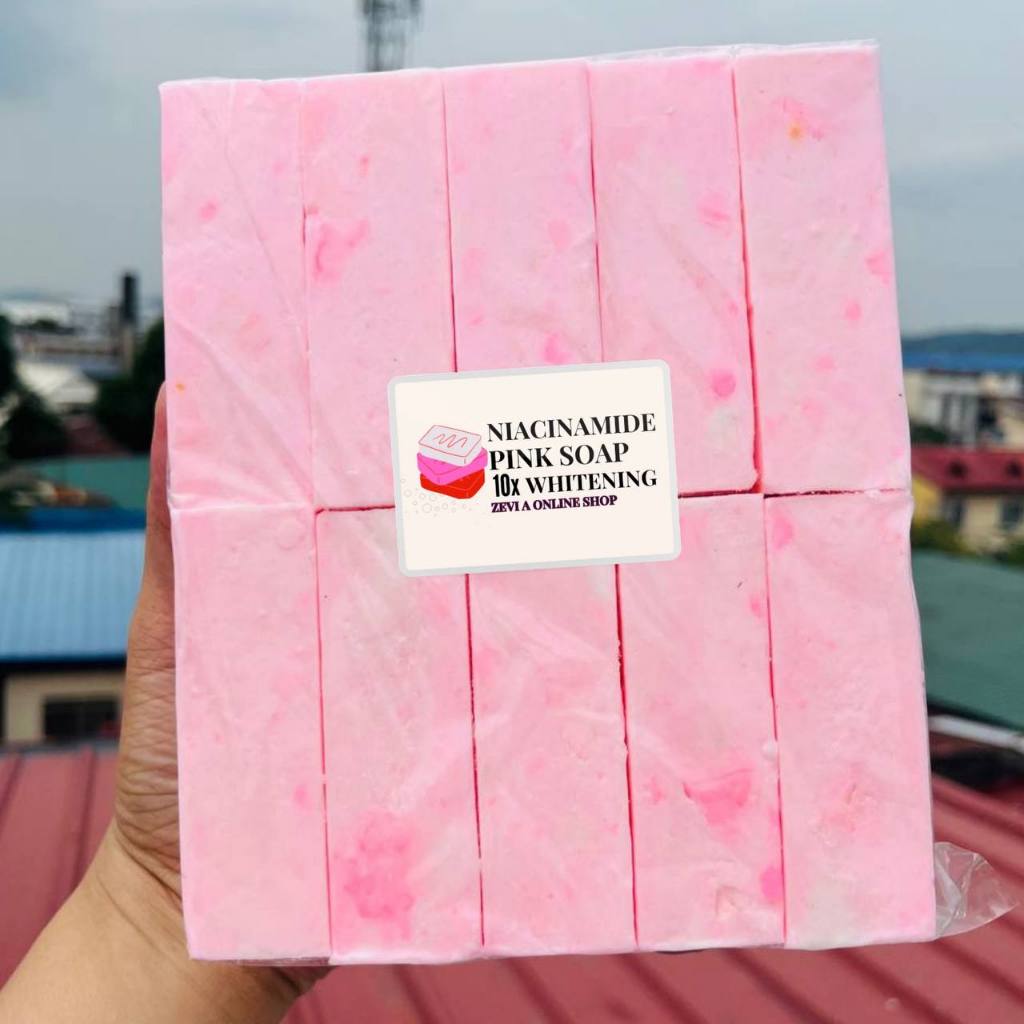 NIACINAMIDE PINK SOAP 1KILO 10X WHITENING REMOLD 10PCS BAR | Shopee ...