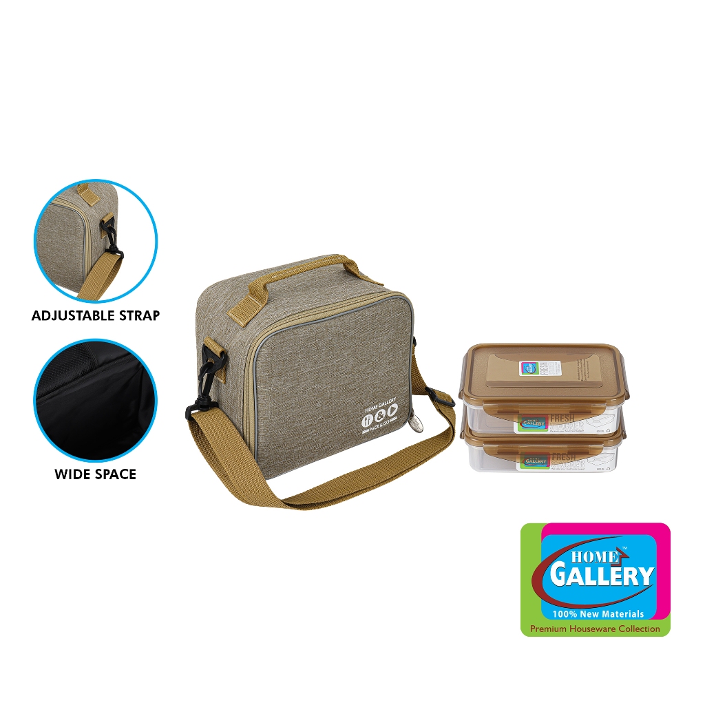 Home Gallery Pack and Go Hand Carry Lunch Bag With 2pcs Food Storage ...