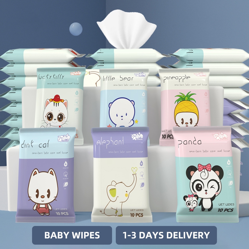 Mini Baby Wet Wipes 10 sheet per pack Easy to carry available ...