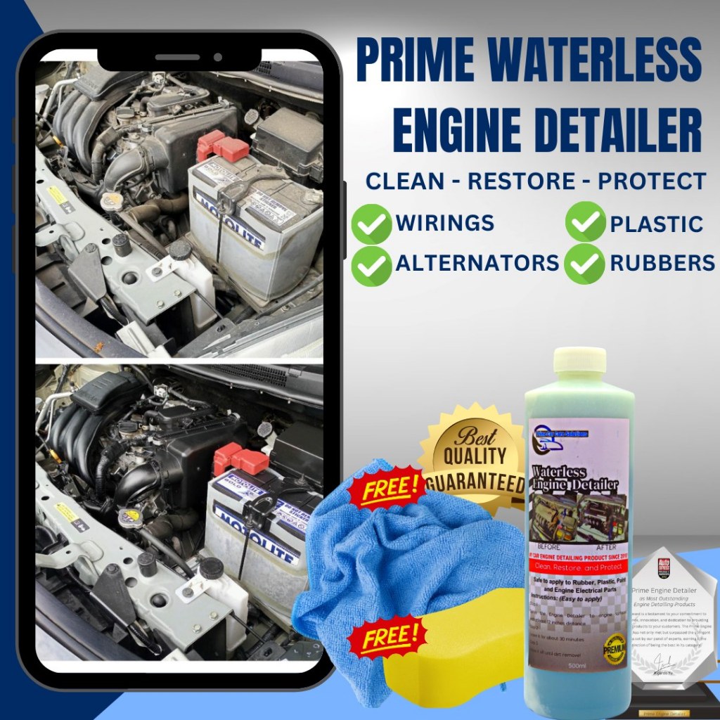 Prime Waterless Engine Detailer – Fast & Effective No-Rinse Engine Care ...