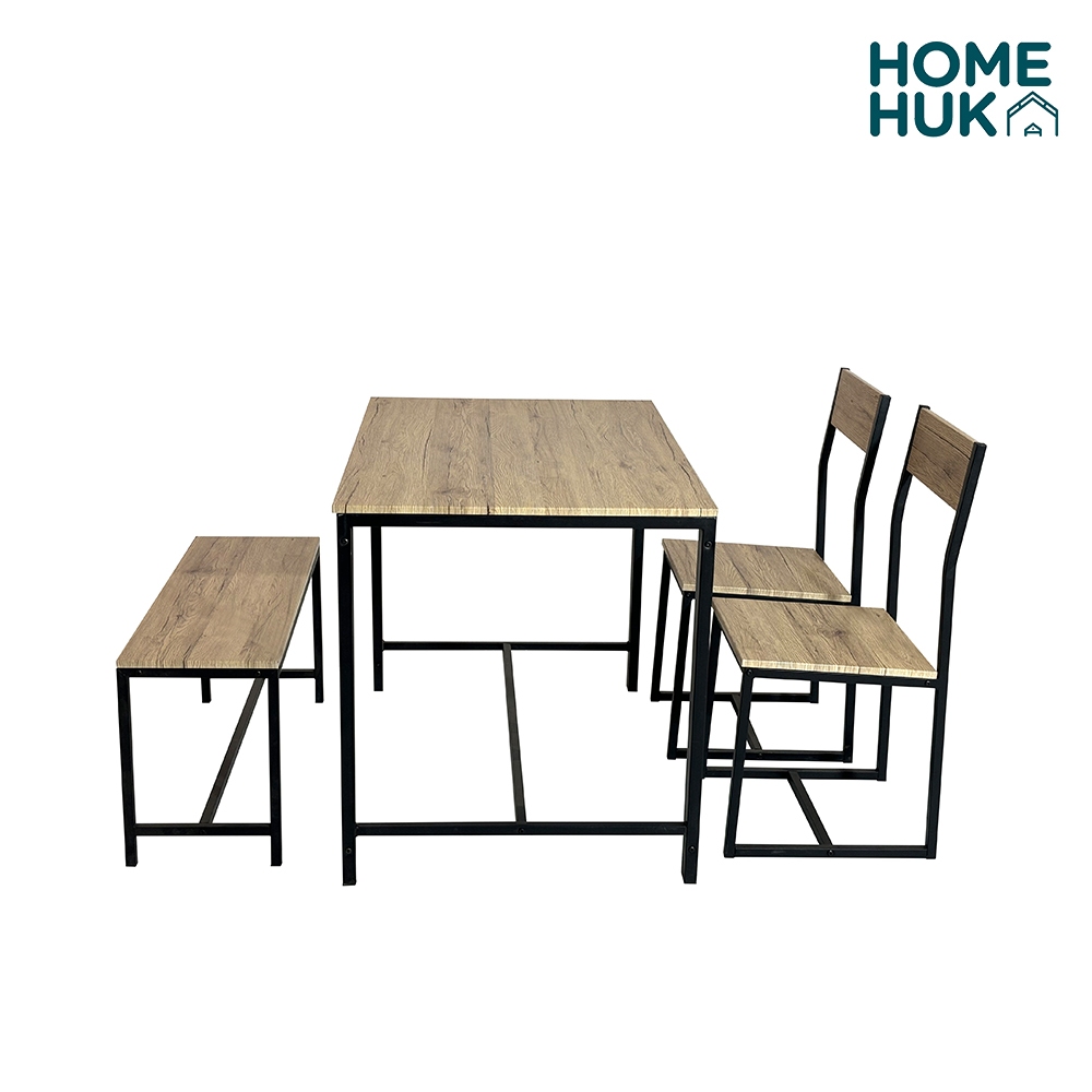 Homehuk 4-piece Dining Set: 1 Table, 2 Chairs, and 1 Bench | Shopee ...