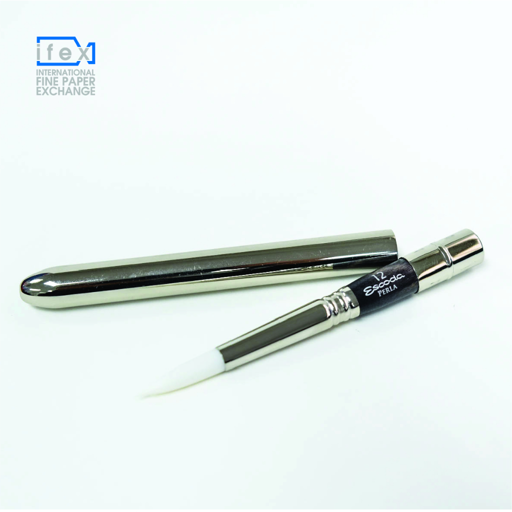 Escoda Perla White Toray Silver Travel Brush Black | Shopee Philippines