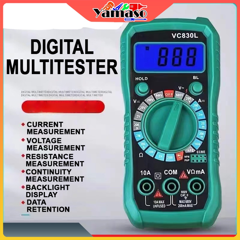 Digital multimeter VC830L Digital display multifunctional multimeter AC ...