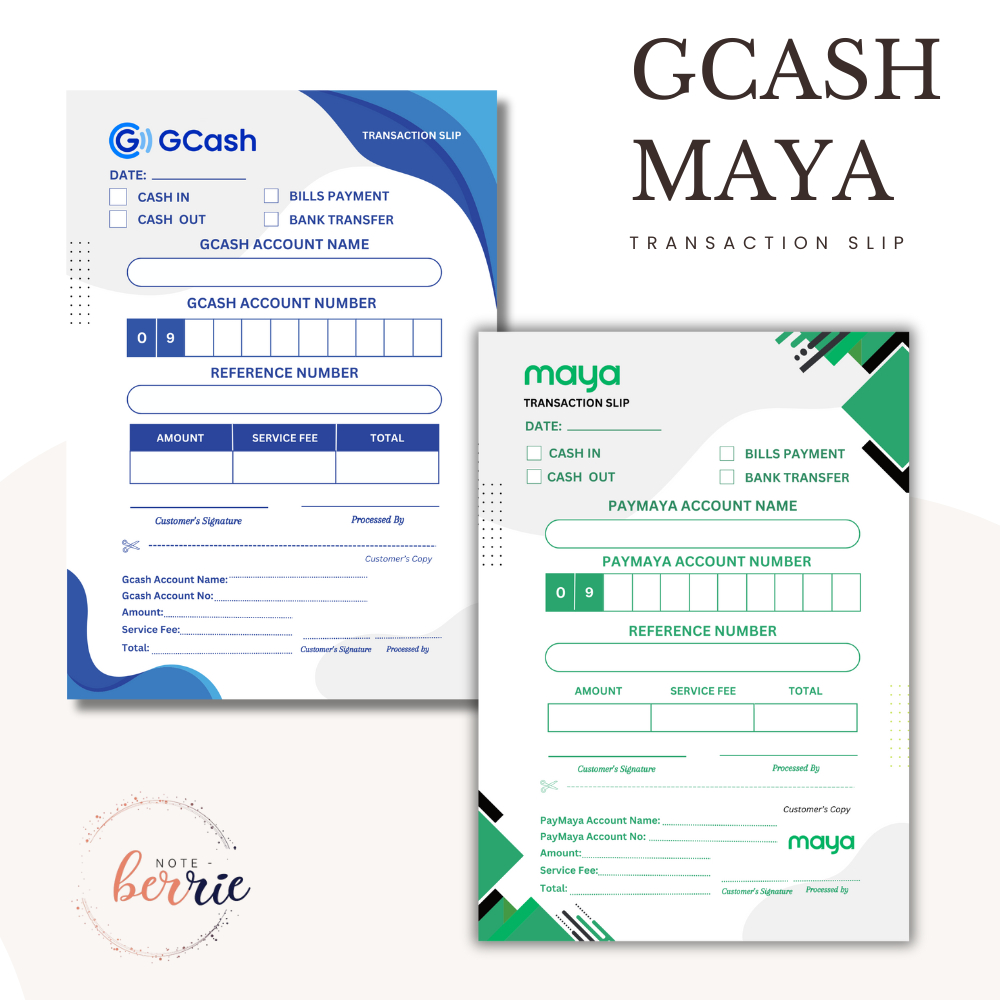 A6 Gcash Maya Transaction Slip Pad Cash-In Cash-out form | Shopee ...