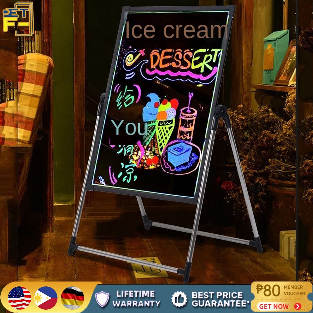 LED Neon Light Writing Board with stand Drawing Board LED Lighting Menu ...