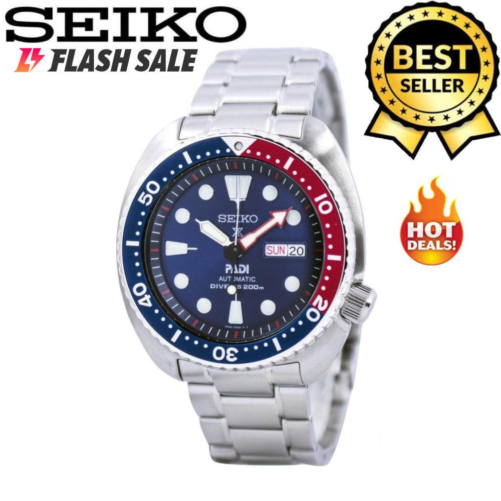 Seiko Expensive SRPA Pros Day & Date Diver's Blue Red Dial Stainless ...