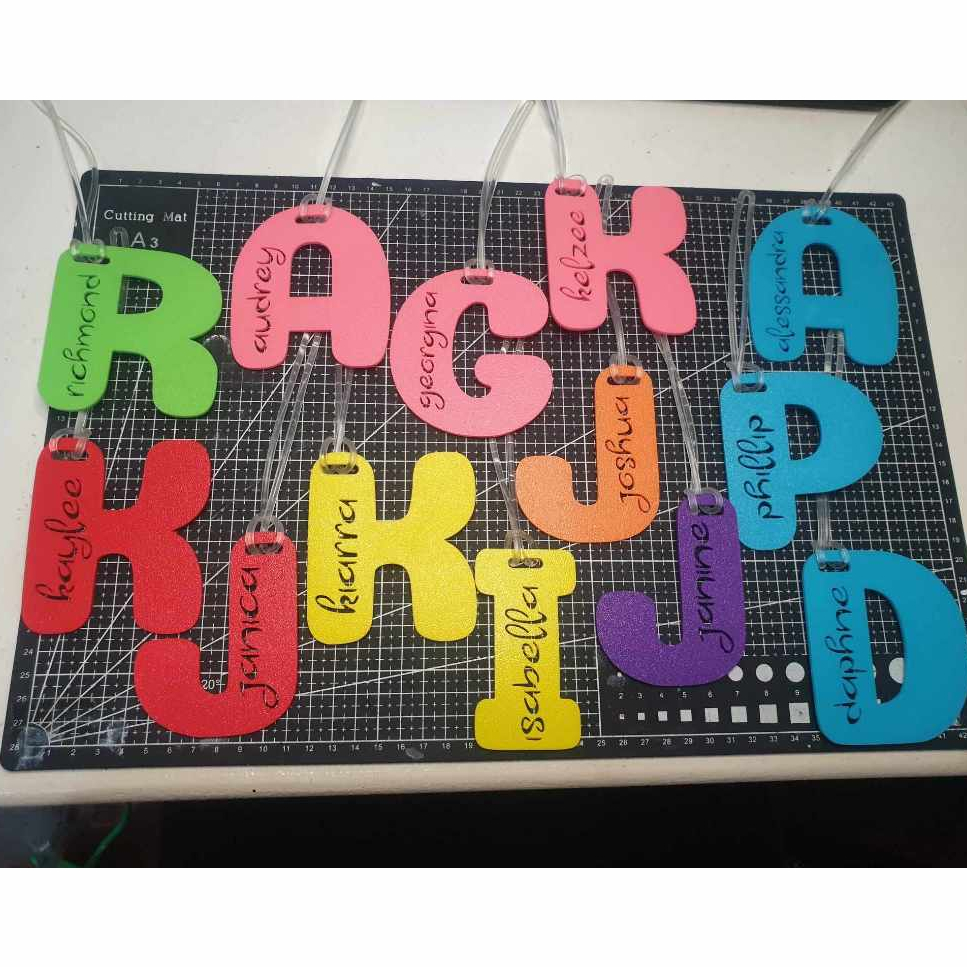 BIG LETTER School Bag tag/Luggage Tag with customized Name , school ...