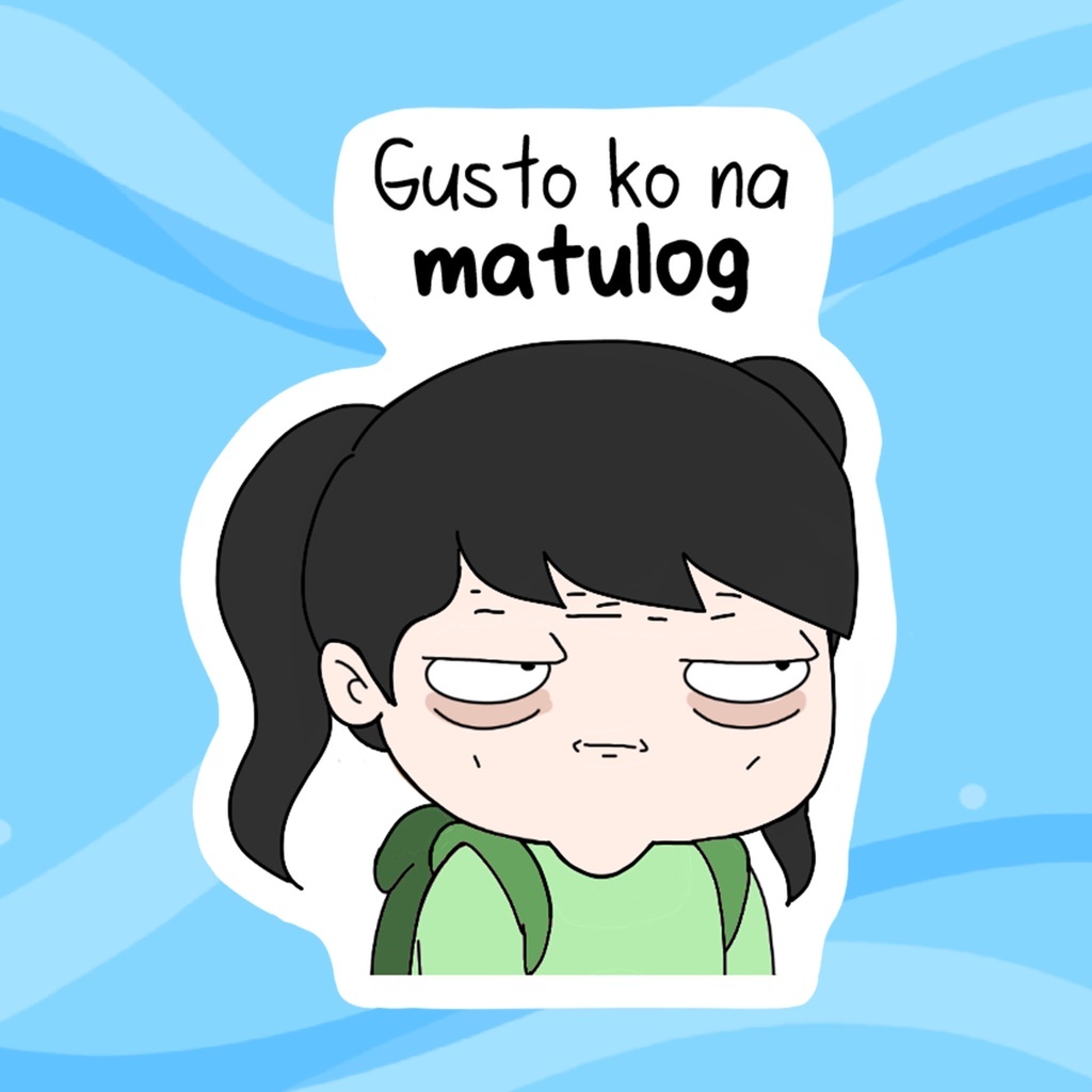 SSKAIT Girl Waterproof funny mood die cut sticker - Gusto ko na matulog ...