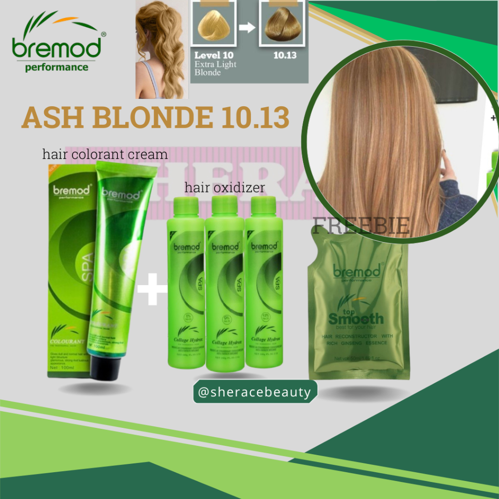 Ash Blonde 10.13 Bremod+12% Oxidizer +FREE Hair Reconstructor | Shopee ...