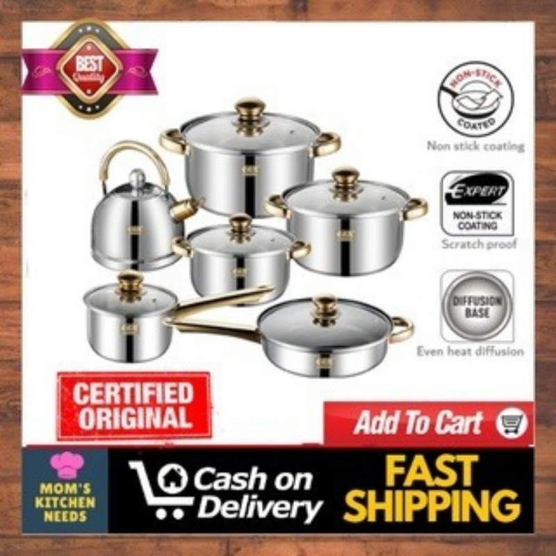 12 Piece Set Stainless Non Stick Cookware Set Kitchen Set Cookware ...