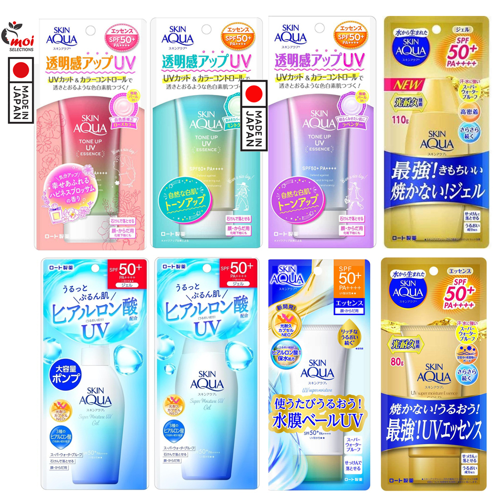 Rohto Skin Aqua Sunscreen - Tone Up UV Essence - UV Super Moisture Gel, SPF 50+ PA++++ | Shopee ...