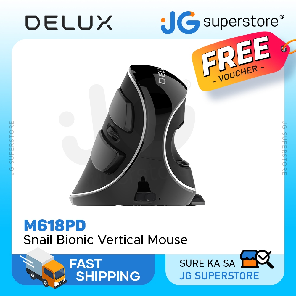[CLEARANCE] Delux M618PD Wireless Bluetooth Ergonomic Snail Bionic ...