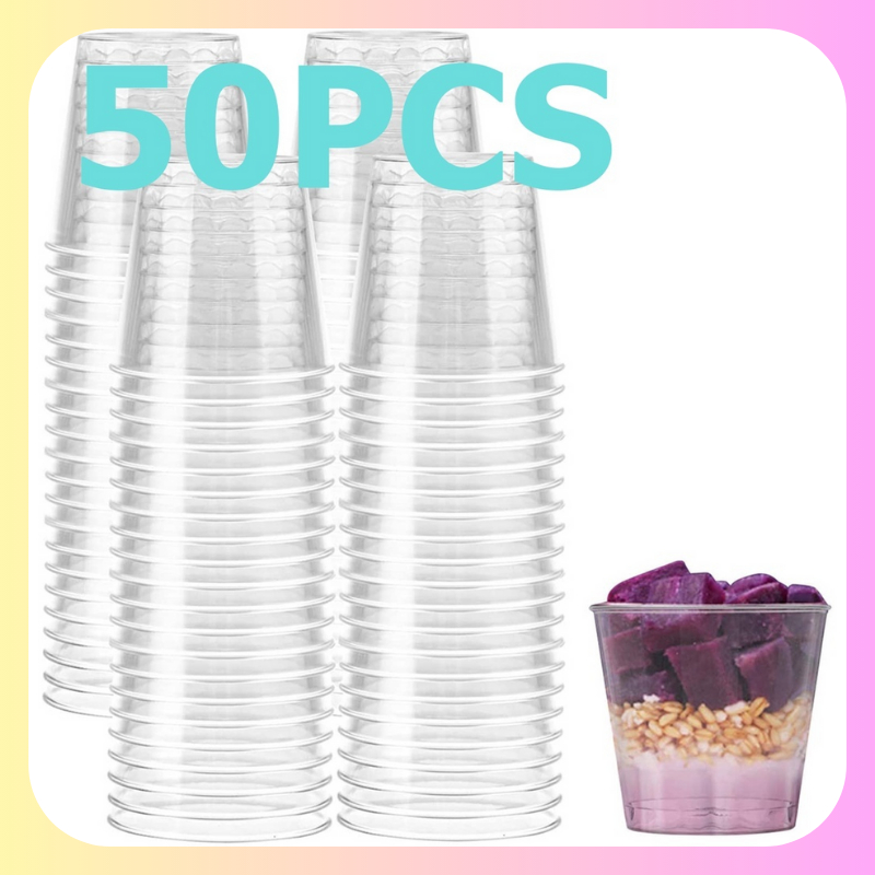 50pcs Plastic Cup Disposable Dessert cups Disposable Drinking Cup ...