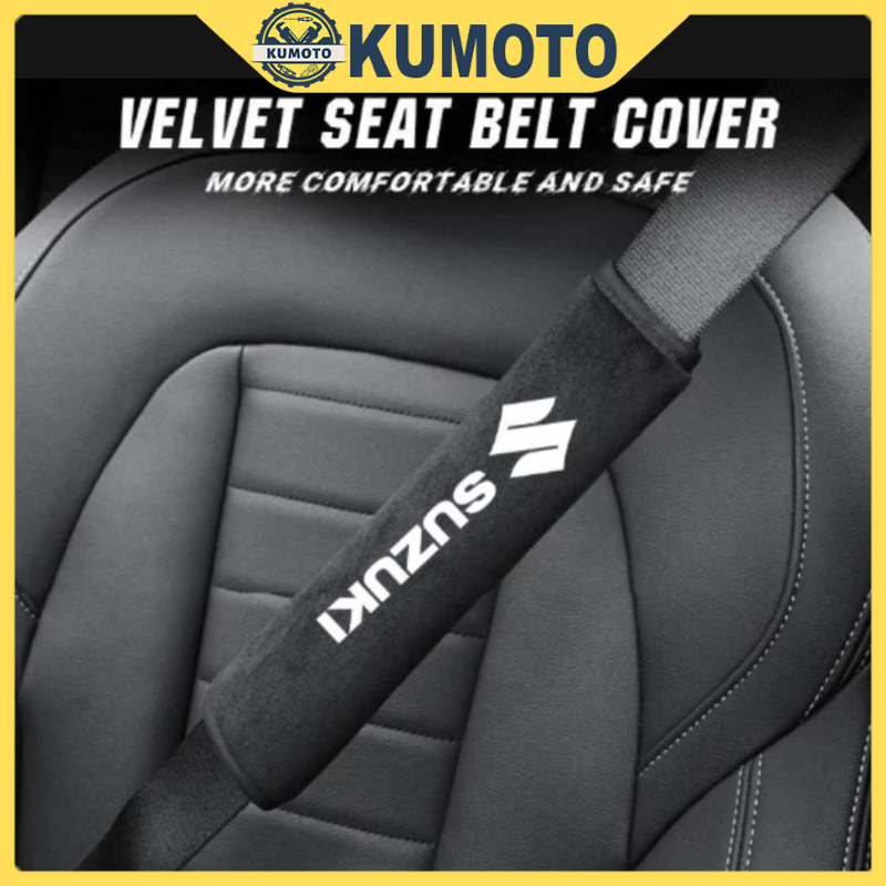 Car Seat Belt Cover Shoulder Pad Seat belt Black Plush Soft Auto Safety ...