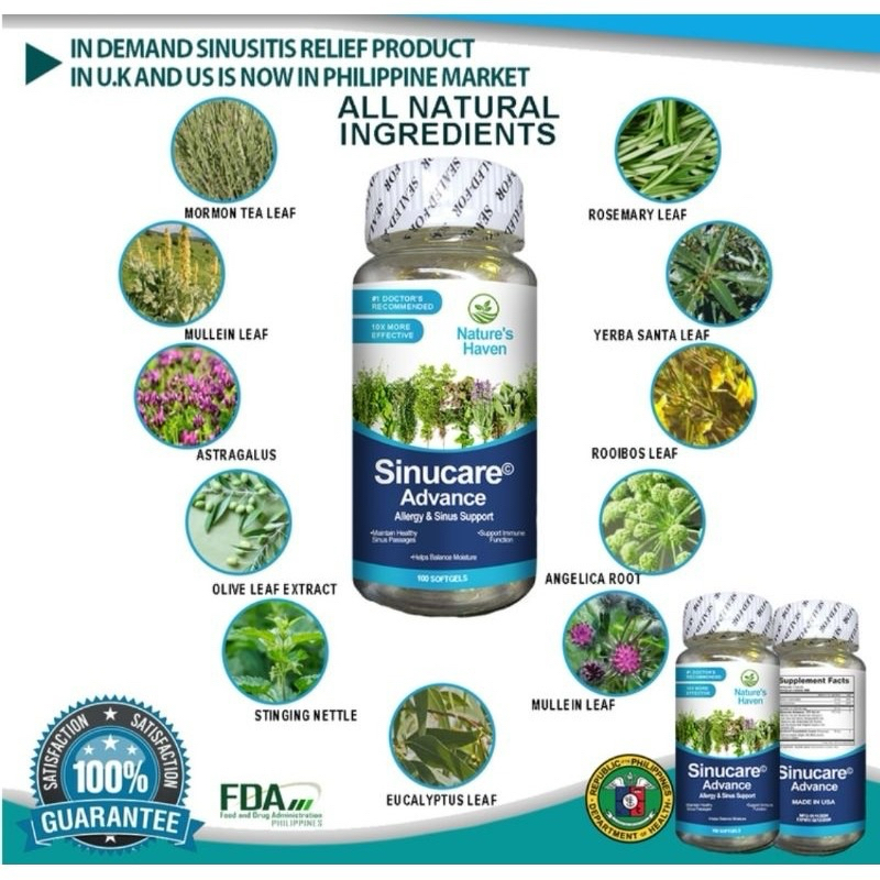 SINUCARE ADVANCE FOR SINUS &nasal anti alargies. | Shopee Philippines