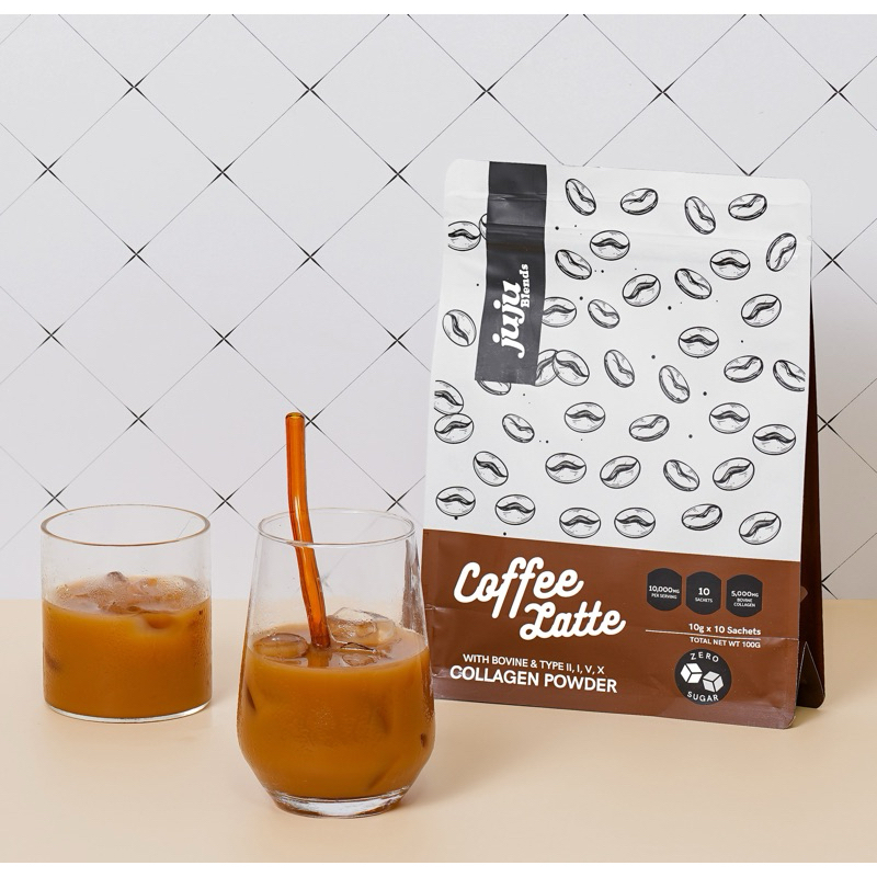 Juju Blends Coffee Latte with Bovine & Type II, I, V, X Collagen Powder ...