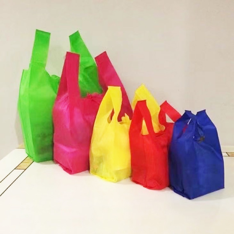 50pcs Sando Eco Bag 5 Sizes Non-woven Vest Tote Bag Shopping Take Out ...