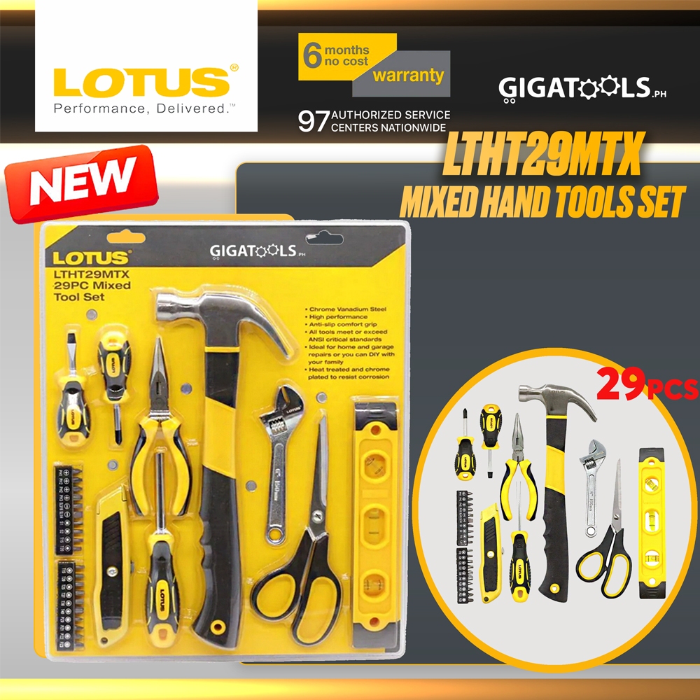 Lotus 29pcs. Mixed Hand Tools Set ( LTHT29MTX ) | Shopee Philippines