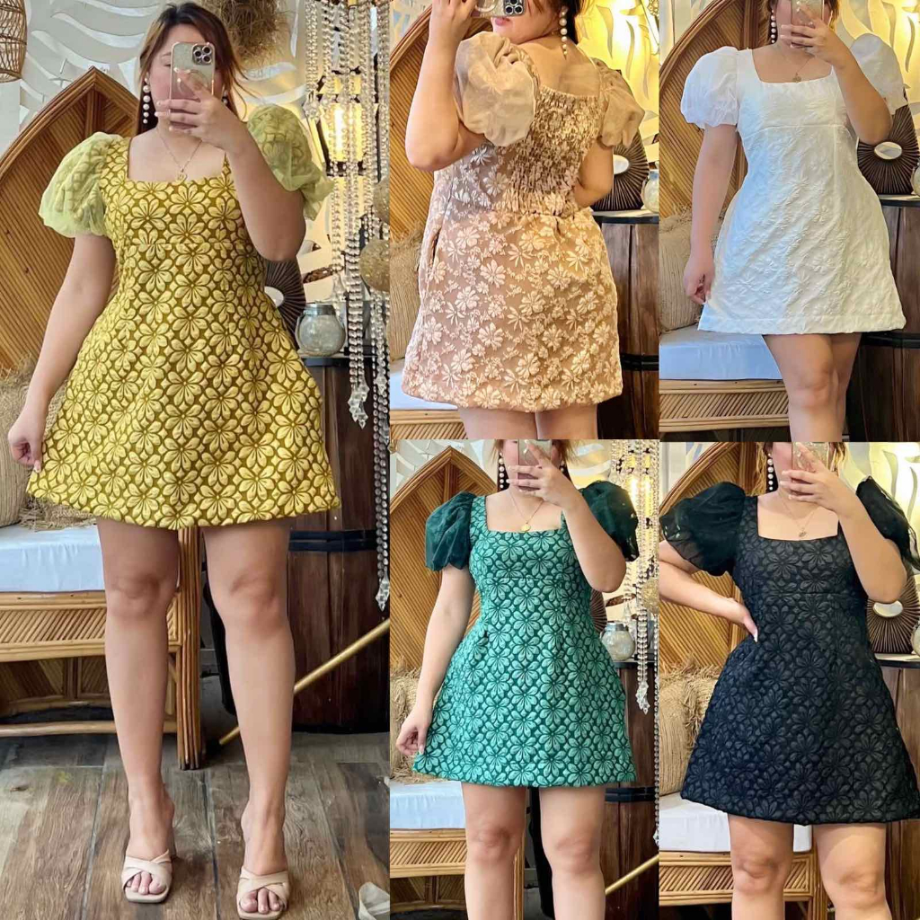 PLUS SIZE PENELOPE MINI PUFF SLEEVE DRESS LARGE TO 2XL BY ...