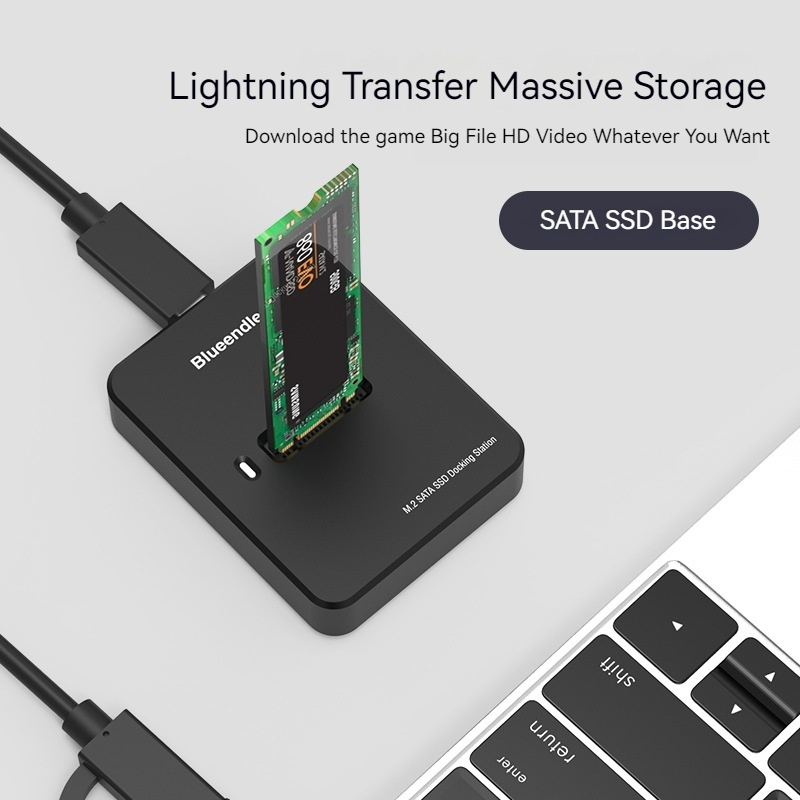 M2 SSD Case NVMe/SATA Enclosure 10Gbps HDD Docking Station M.2 Base Adapter NVMe SSD Dual ...