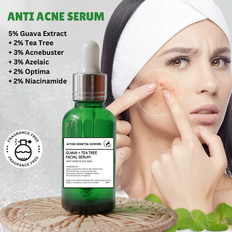ACNE AWAY GUAVA SERUM 15ML/ WITH TEA TREE EXTRACT/ ANTI-ACNE SERUM FOR ...
