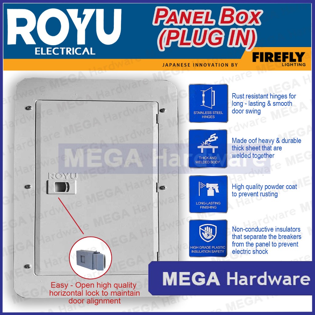 ROYU All Metal Panel Box Board for 2-Pole Plug In Circuit Breakers ...
