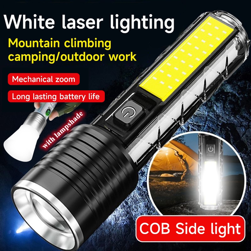 Rechargeable Flashlight LED Strong Light Zoom Outdoor Multi-function ...