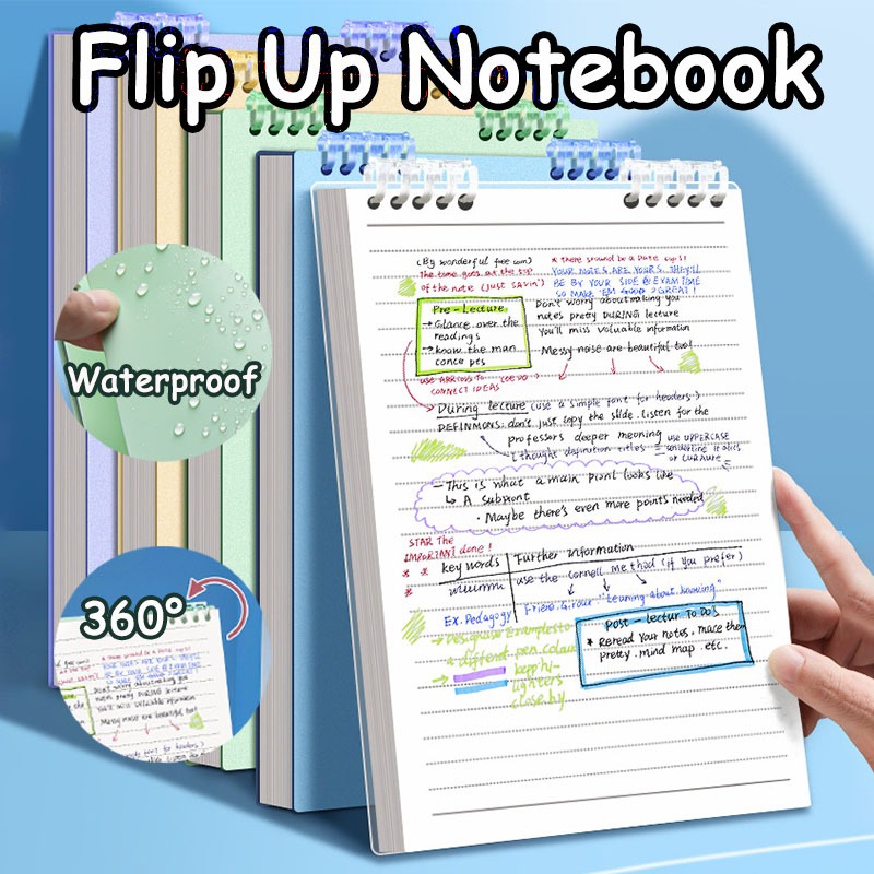 Steno Notebook A5/B5 Flip Up Loose-Leaf Book Spiral Notebook | Shopee ...