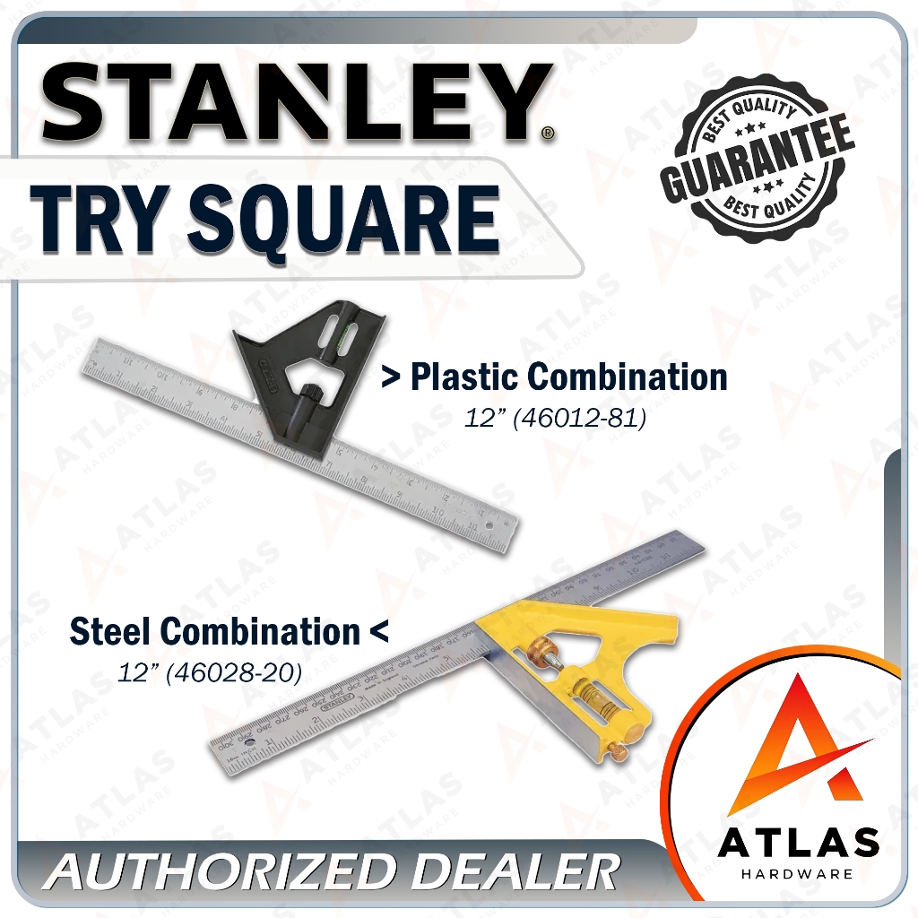 Stanley 12" Combination Try Square (PLASTIC, AND STEEL) | Shopee ...