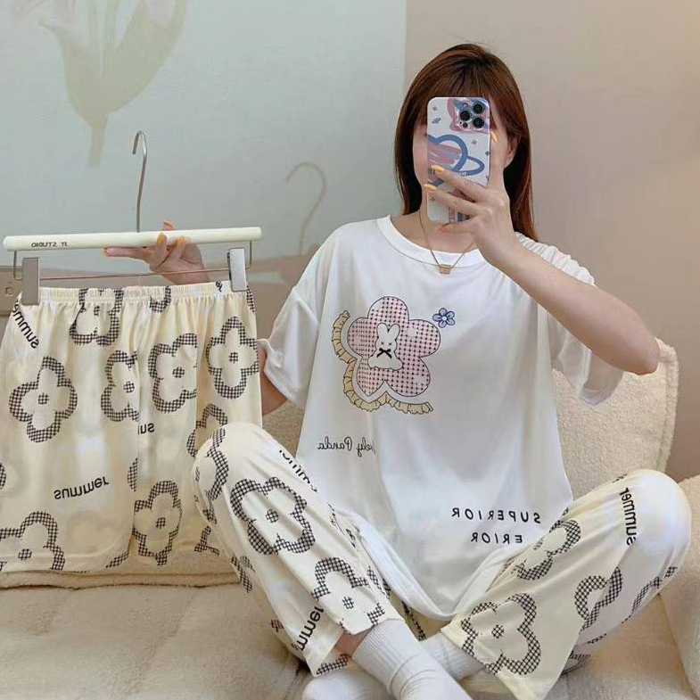 New 3in1 Korean Sleepwear Cotton Pajama Terno Fashion Nightwear Short ...