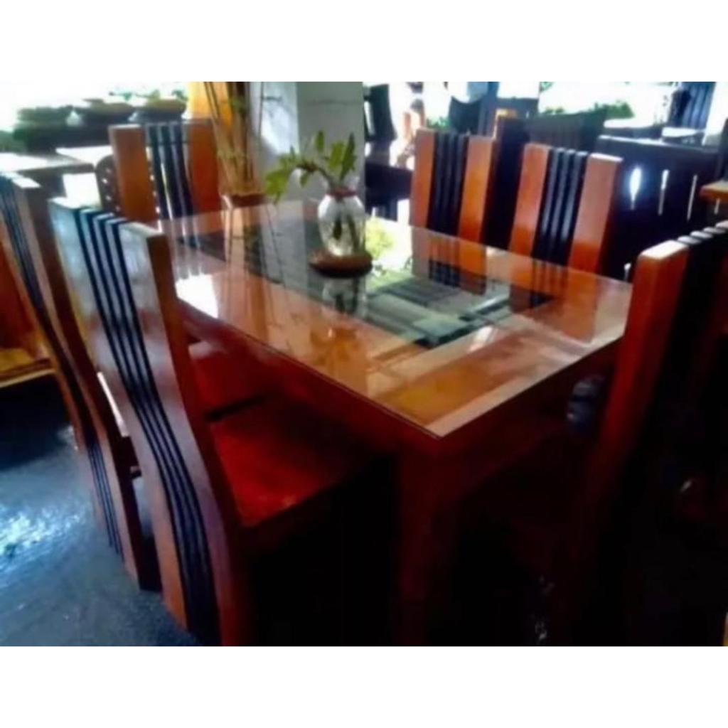 Brand New 6 seaters dining table with Top Glass | Shopee Philippines