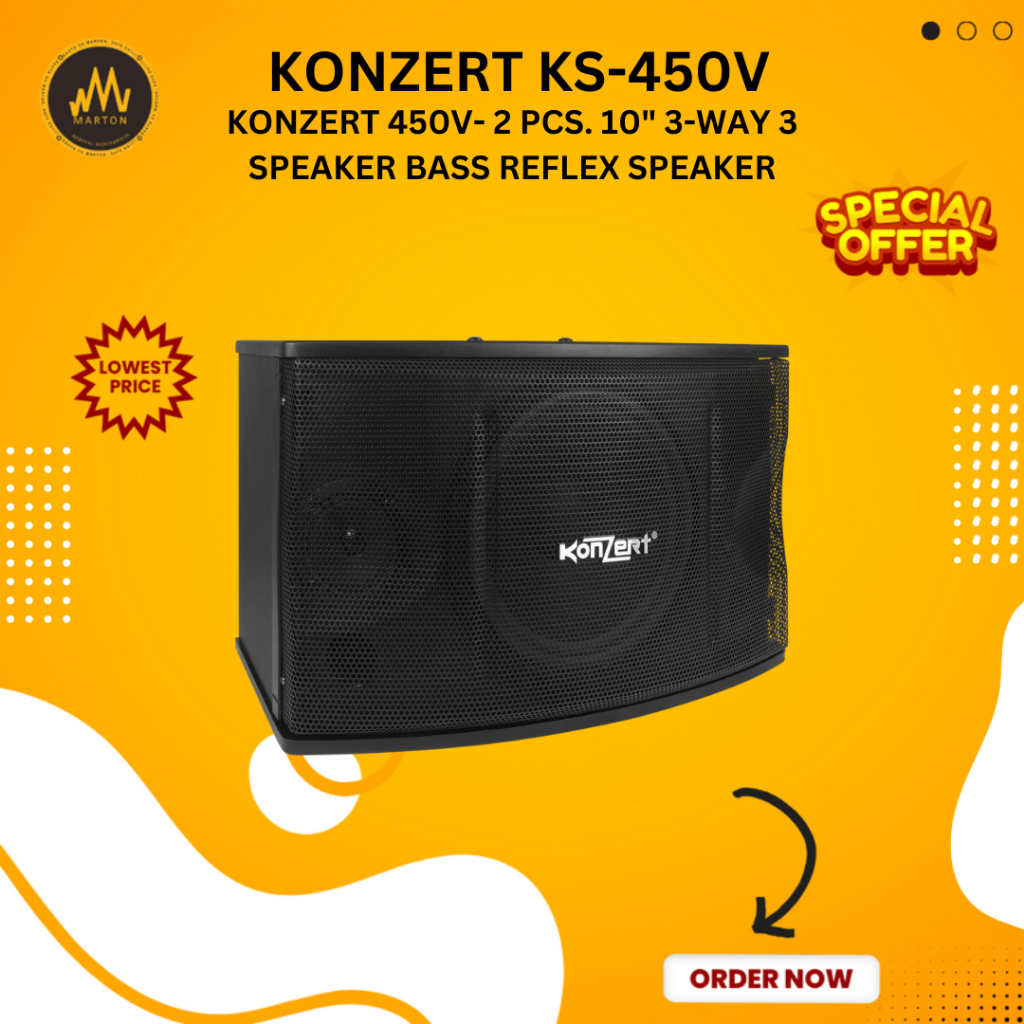 Konzert KS-450V | 10" 2-way 3 Speaker Bass Reflex Speaker - 450W Max ...