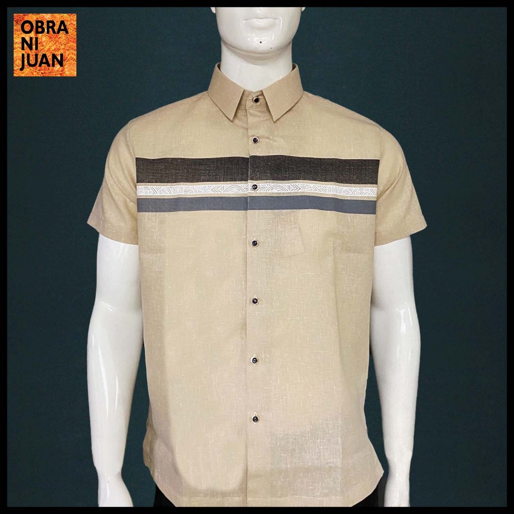 Obra ni Juan Inno Fit fit (Regular Fit) Polo Barong With Print -Mocha ...
