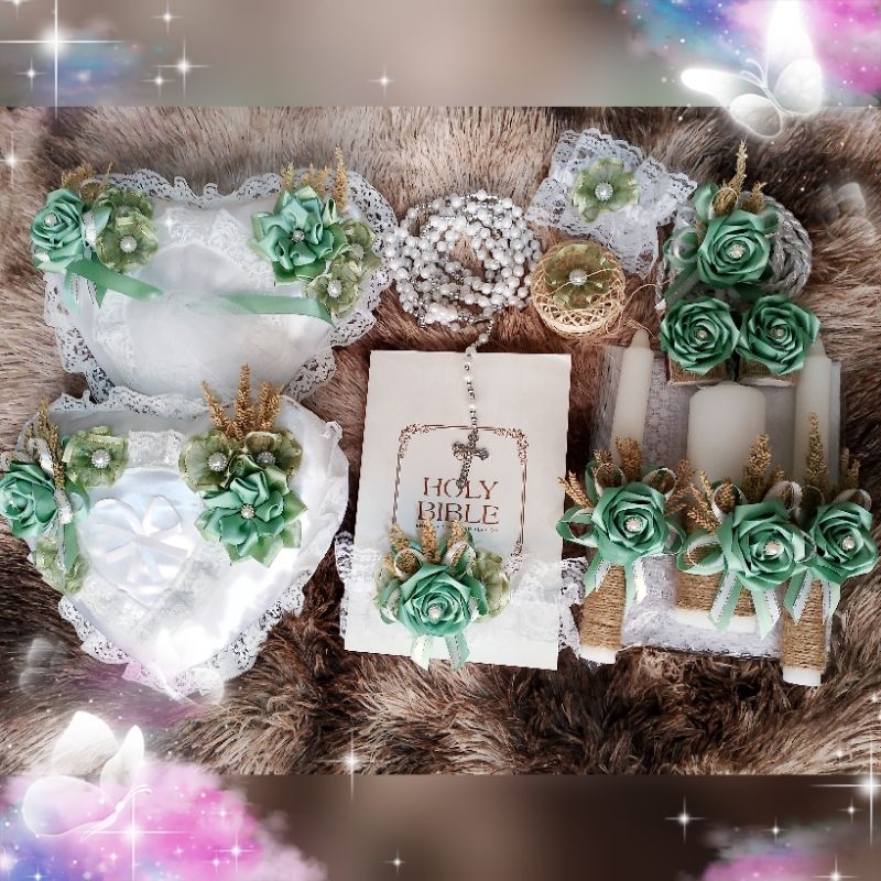 wedding essentials set with candle (rosary not included) | Shopee ...