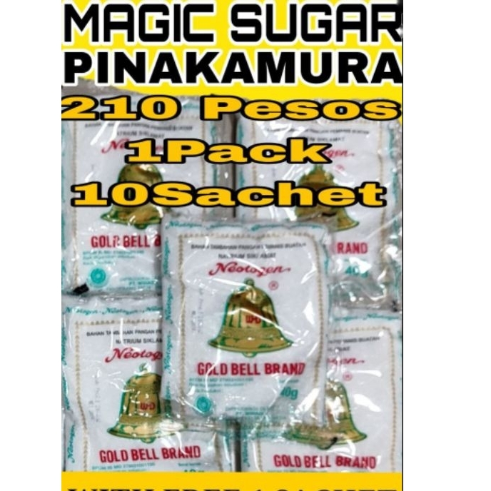 MAGIC SUGAR NEOTOGEN 1 pack 10 sachet (GOLD BELL) BRAND 1PACK | Shopee ...