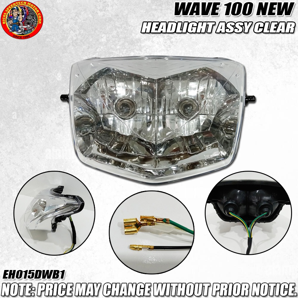 WAVE 100 NEW HEADLIGHT ASSY CLEAR (EH015DWB1) | Shopee Philippines