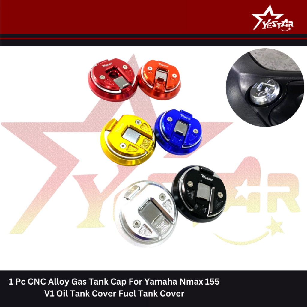 YESTAR PH 1 pair CNC Alloy Gas Tank Cap Oil Tank Cover Fuel Tank Cover ...