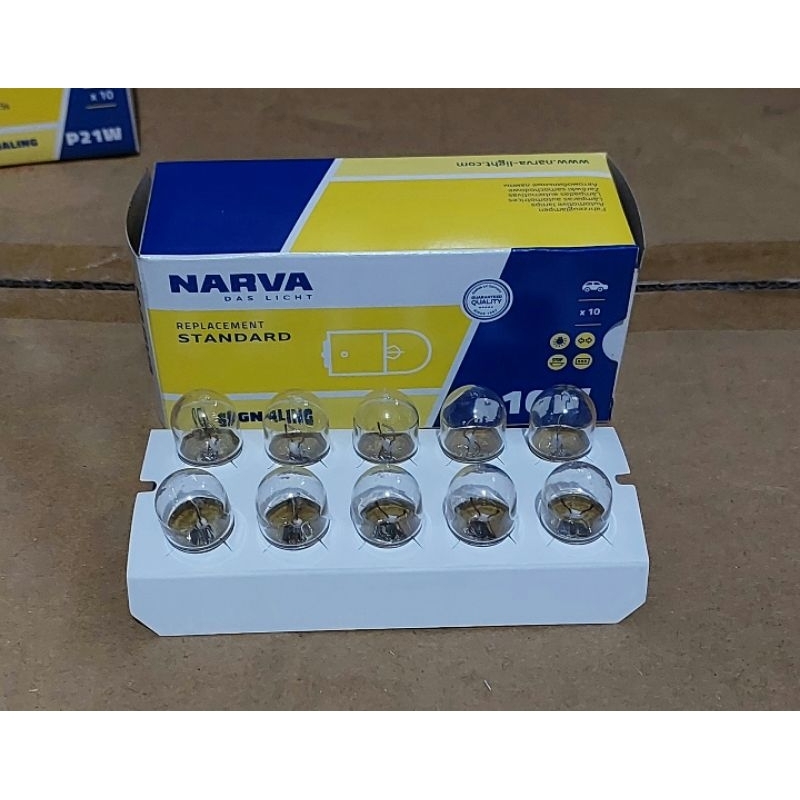 17311 12VOLT 10W AUTO BULB NARVA ORIG SINGLE CONTACT MEDIUM (201/10pcs ...