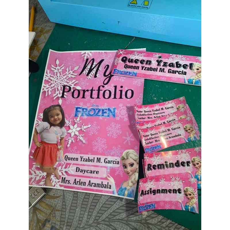 Portfolio Cover sticker, Subject label sticker and name label sticker ...