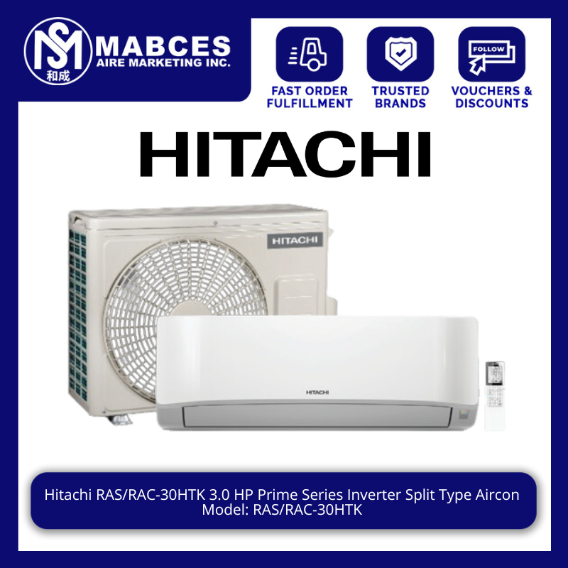 Hitachi RAS/RAC-30HTK 3.0 HP Prime Series Inverter Split Type Aircon | Shopee Philippines