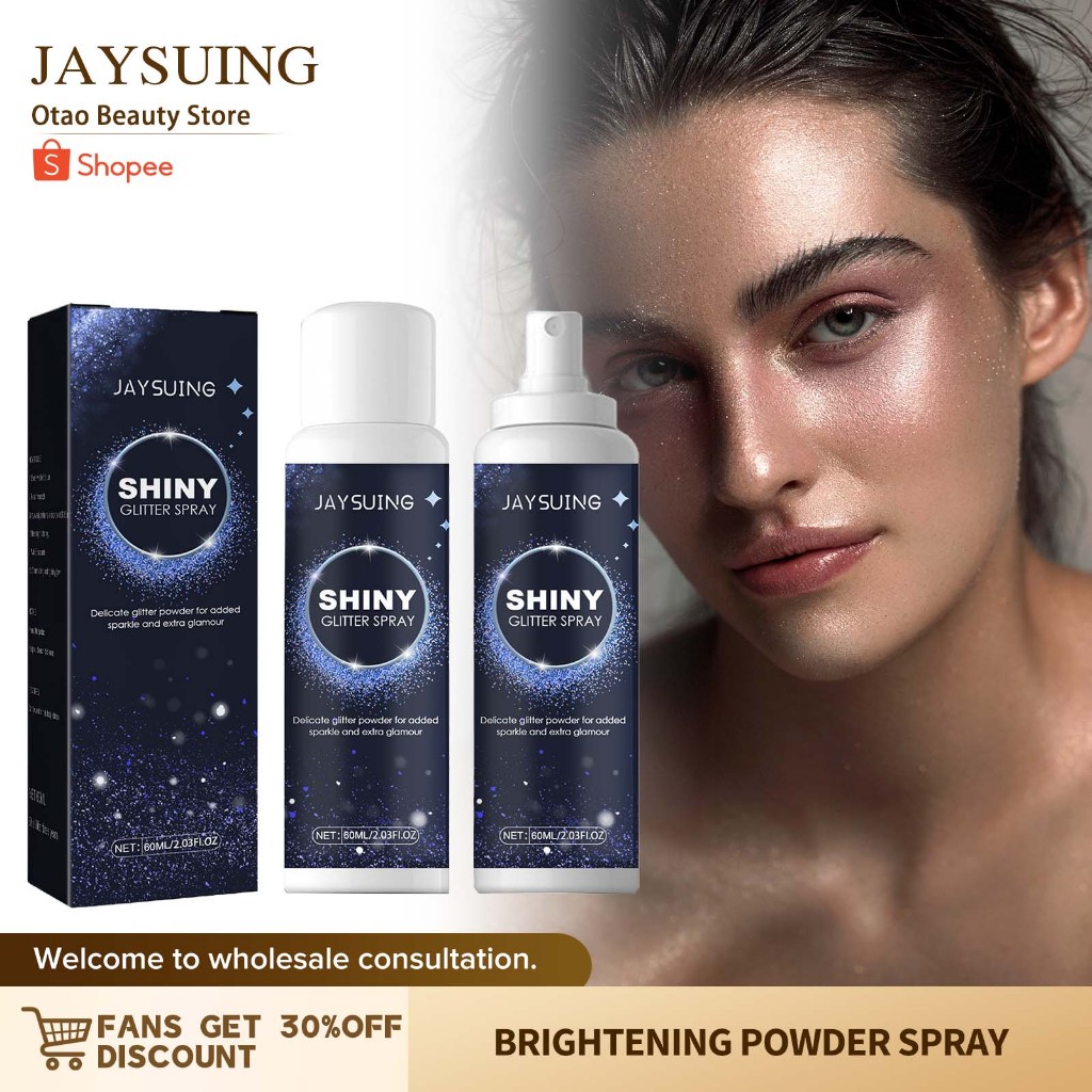 Jaysuing Shiny Glitter Spray 60ml Body Shimmer Spray Shiny Hair Silver ...