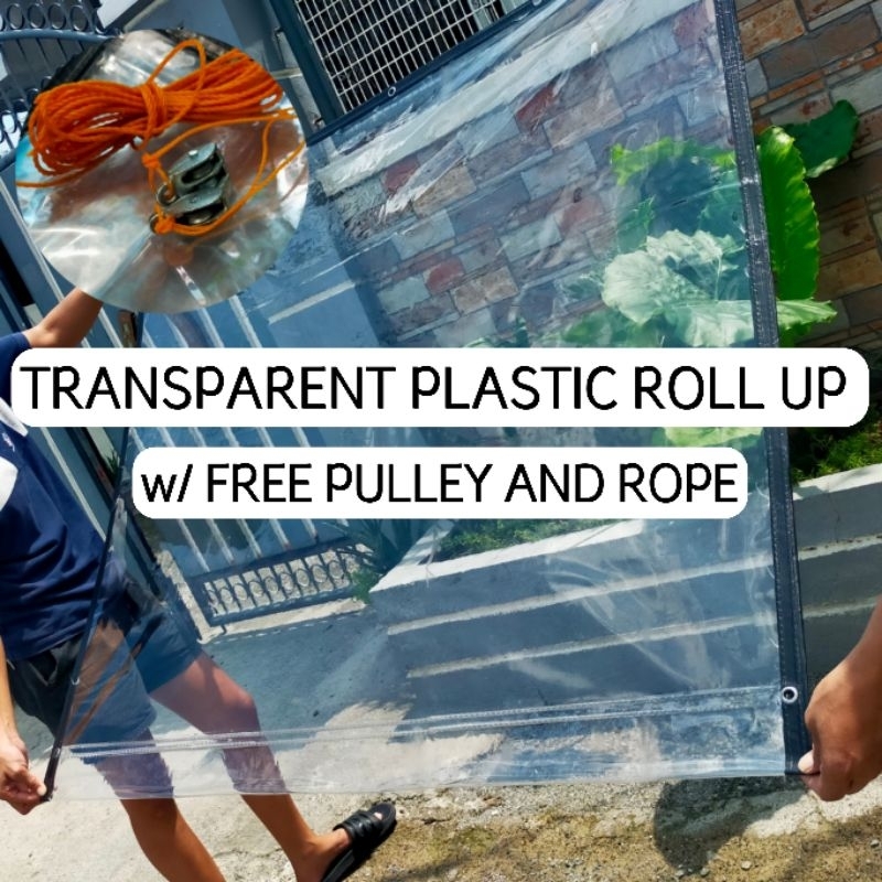 (6ft x 6ft)ROLL UP ROLL DOWN TRANSPARENT PLASTIC TRAPAL with FREE ...