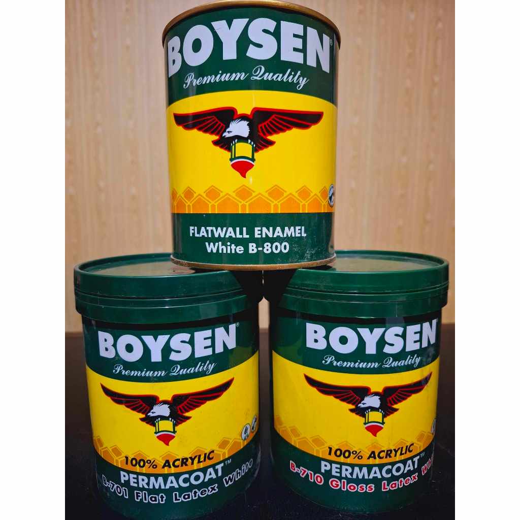 #BOYSEN Permacoat Flat latex/Gloss latex white B-701/B-710 1L | Shopee ...