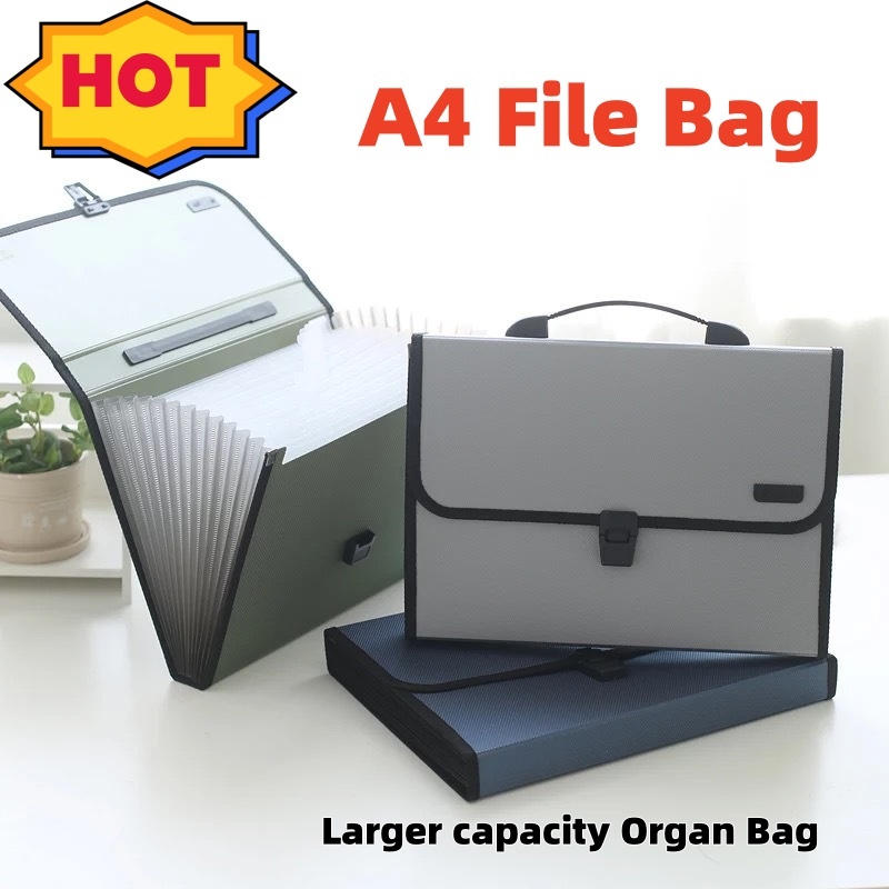 A4 File Folder Bag large capacity 13 Pockets Envelope Document Storage ...