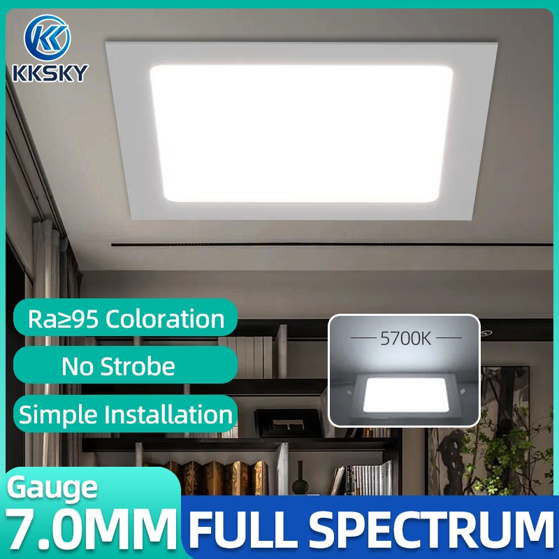 KKSKY Ultra Thin LED Ceiling Light Square Tri color Recessed Energy ...