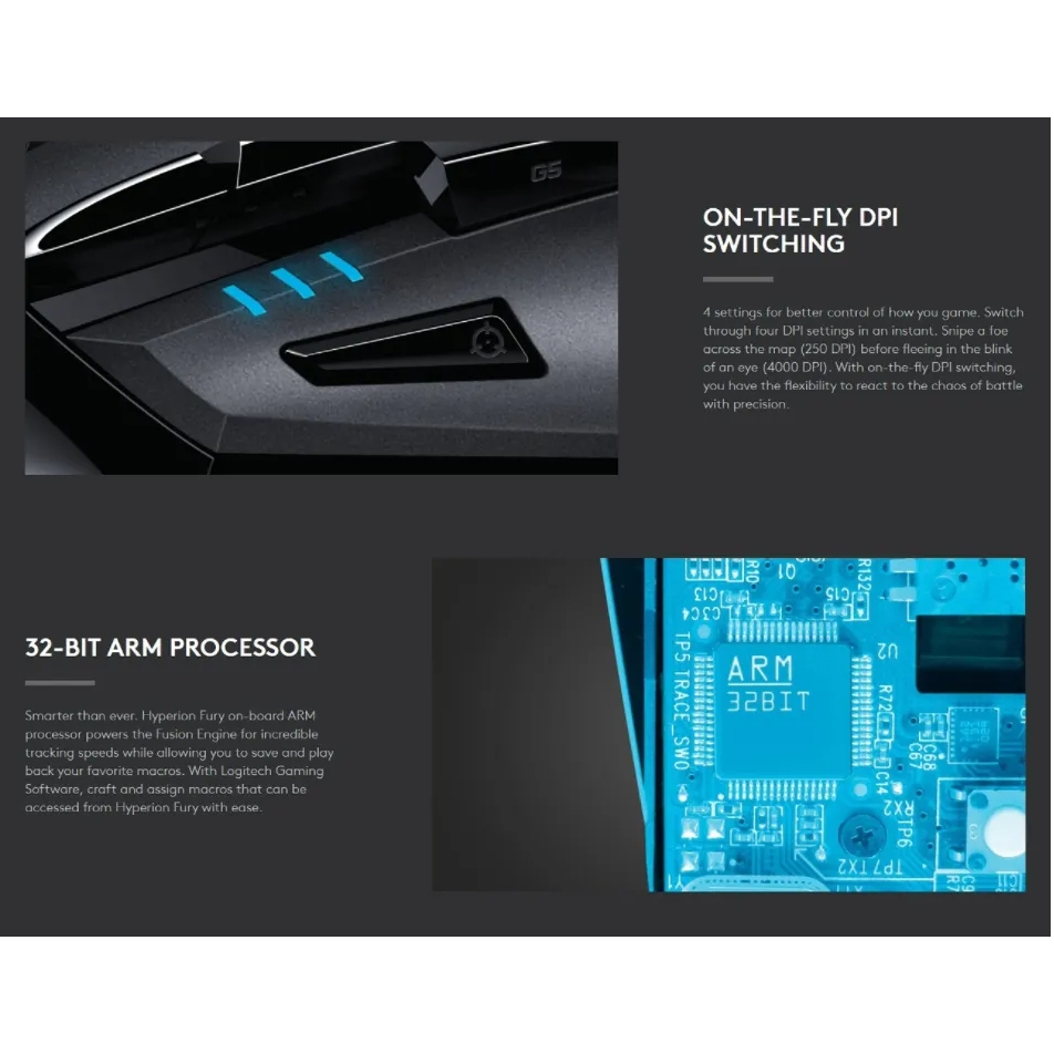 Logitech G402 Hyperion Fury Wired Gaming Mouse 4000 DPI Lightweight 8 ...